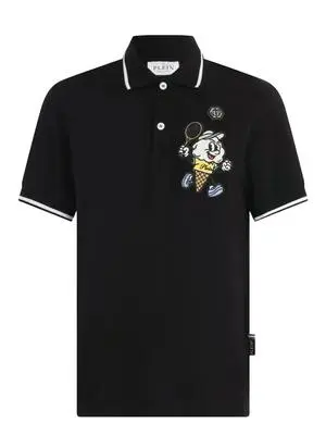 Philipp Plein Ice Cream Graphic Print Polo Shirt - Black