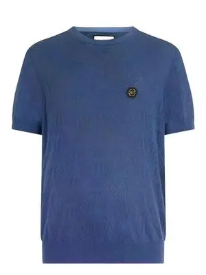 Philipp Plein Monogram-pattern T-shirt - Blue