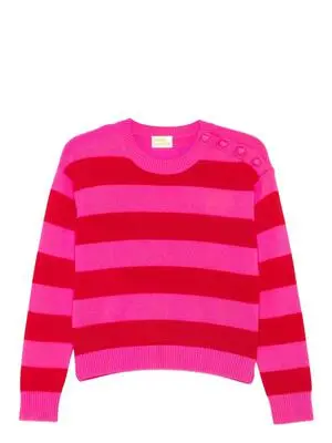 From Future Horizontal-stripe Button-detailed Sweater - Pink
