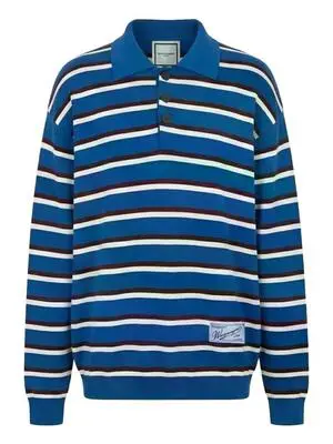WOOYOUNGMI Striped Polo Shirt - Blue