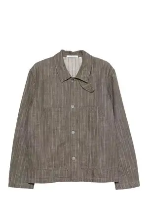 SUNFLOWER Labour Stripe-pattern Button-up Jacket - Green