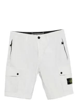 Stone Island Logo-patch Cargo Shorts - White