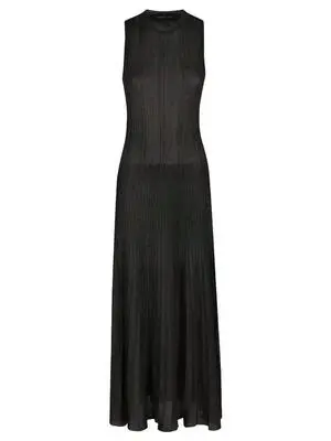 Federica Tosi Ribbed-knit Sleeveless Maxi Dress - Black