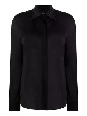 Carine Gilson Concealed Button-fastening Silk Shirt - Black