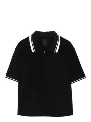 JUUN.J Zip-fastening Striped Polo Shirt - Black
