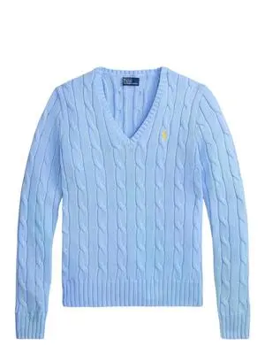 Polo Ralph Lauren Cable-knit V-neck Sweater - Blue
