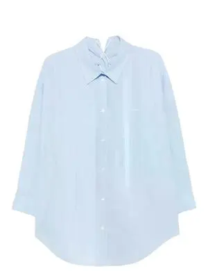 JUUN.J Lace-up Pinstripe Shirt - Blue