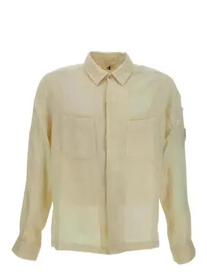 C.P. COMPANY Lens-detail Linen Shirt - Neutrals