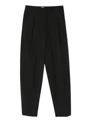 COVERT Pleated Straight-leg Trousers - Black