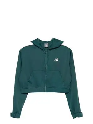 NEW BALANCE Logo Embroidered Zip-up Hoodie - Green