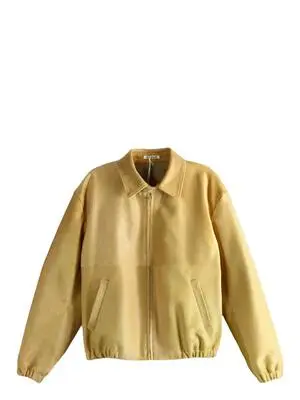 AURALEE Zip-Up Leather Jacket