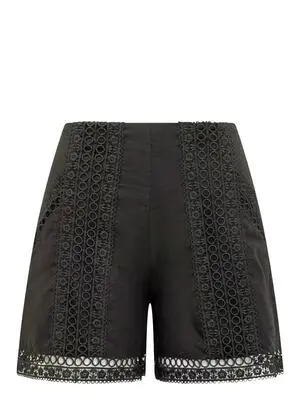 Charo Ruiz Ibiza Orália Lace Trim Shorts - Black