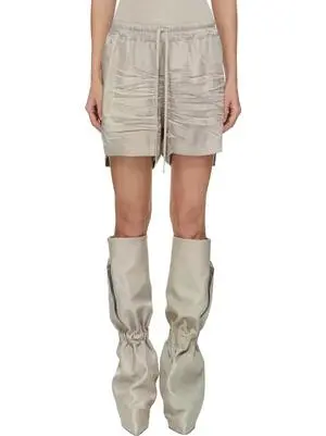 Rick Owens Temple Ruched Shorts - Neutrals