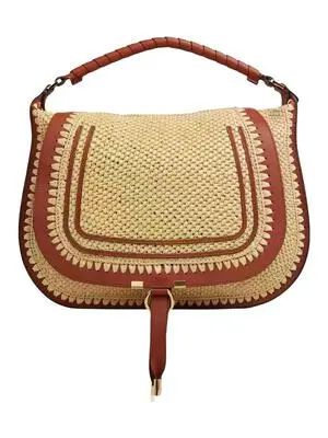 Chloé Marcie Raffia-effect Shoulder Bag - Neutrals