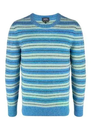 A.p.c. Horizontal-knit Jumper - Blue