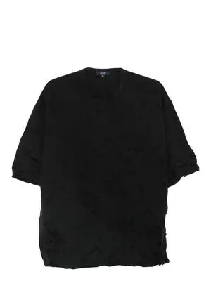 Comme Des Garçons Crinkled-finish Chest-pocket T-shirt - Black