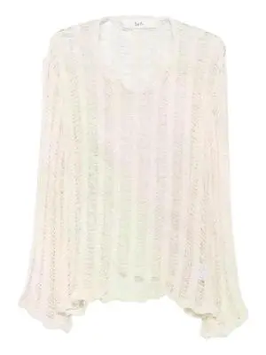Séfr Aetas Ladder-knit Long-sleeve Sweater - White