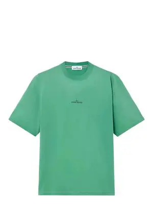 Stone Island Logo-print Cotton T-shirt - Green