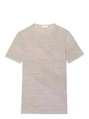 ROBERTO COLLINA Striped Short-sleeve T-shirt - Neutrals