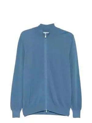 GRAN SASSO Zip-up Knit Sweatshirt - Blue