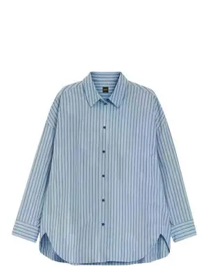 BOSS Bostatta Striped Oversized-fit Shirt - Blue