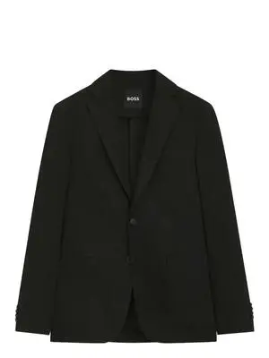 BOSS Stretch Cotton Seersucker Slim Fit Jacket - Black