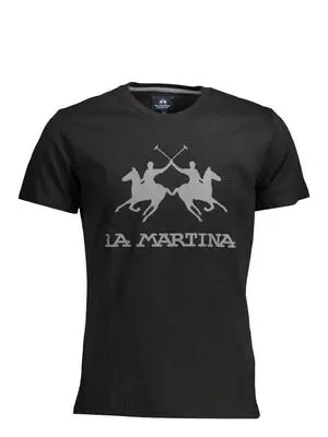 LA MARTINA Logo-print T-shirt - Black
