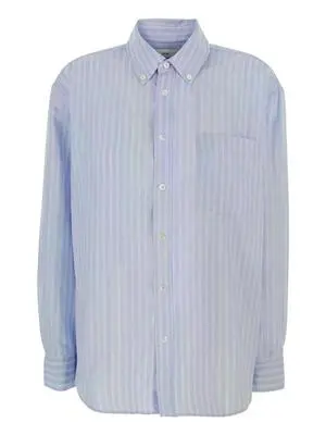 DUNST Striped Button-down Shirt - Blue