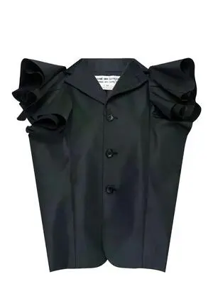 Comme Des Garçons Sleeveless Ruffled Top - Black