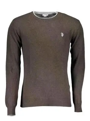U.s. Polo Assn. Embroidered Logo Crew-neck Sweater - Brown