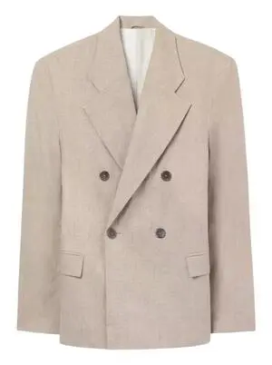 Séfr Donovan Double-breasted Blazer - Neutrals