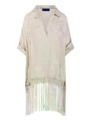 MES DEMOISELLES Fringe-trim Blouse - Neutrals