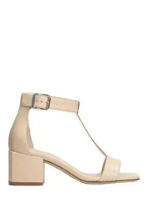 ANNA F. T-bar Block Heel Sandals - Neutrals