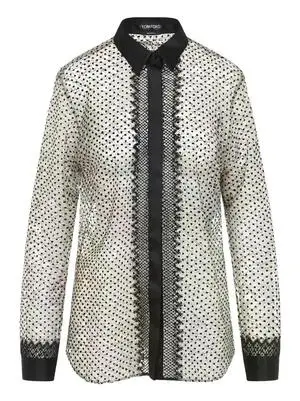 TOM FORD Lace Floral Pattern Shirt - Neutrals