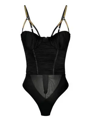 Elisabetta Franchi Embellished-strap Bodysuit - Black