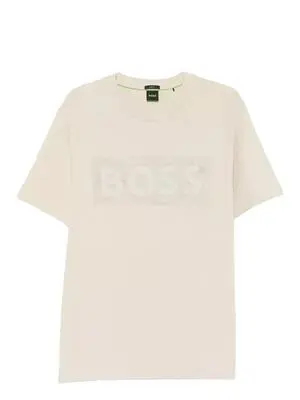 BOSS Logo-print Short-sleeve T-shirt - Neutrals