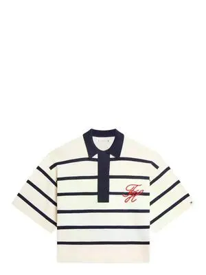 Tommy Hilfiger Striped Polo Top - Neutrals