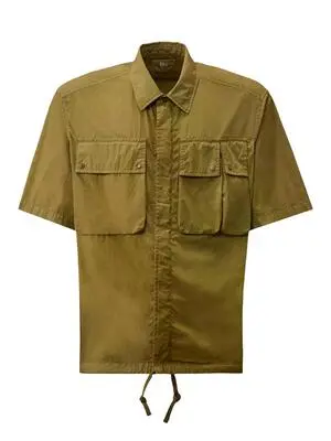 C.P. COMPANY 50 Fili Logo-embroidered Drawstring Shirt - Green
