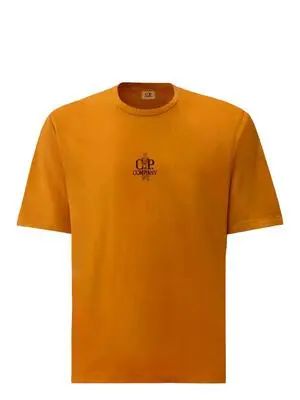 C.P. COMPANY 1020 Jersey Short-sleeve Embroidery T-shirt Orange