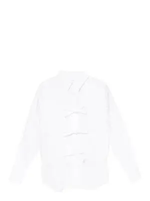 Comme Des Garçons Bow-detail Long-sleeve Cotton Shirt - White