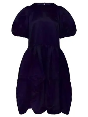 Comme Des Garçons Puff-sleeve Ruffled Dress - Blue