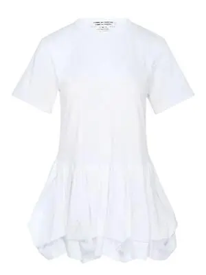 Comme Des Garçons Ruffled-hem T-shirt - White