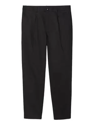Calvin Klein Pleated Straight-leg Trousers - Black