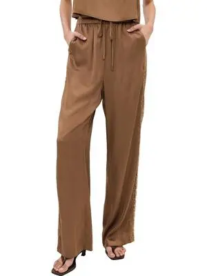 LE BOP Lauren Satin Pants - Hazelnut