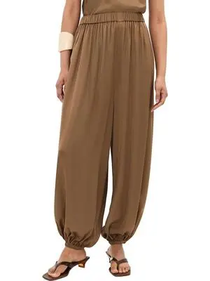LE BOP Hunter Satin Balloon Pants - Hazelnut
