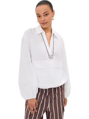 LE BOP Tate Poplin Pullover - White
