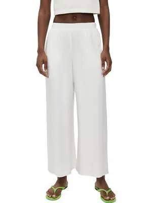 Show Me Your Mumu Wide Leg Linen-blend Pants - White Linen