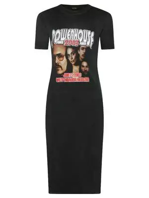 WILLY CHAVARRIA Graphic-print Midi Dress - Black