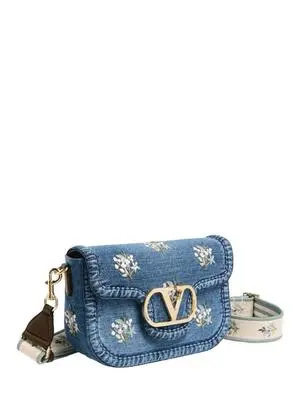 Valentino Garavani Alltime Denim Shoulder Bag - Blue Multi