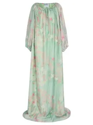 Bernadette Floral-print Woven Maxi Dress - Mint